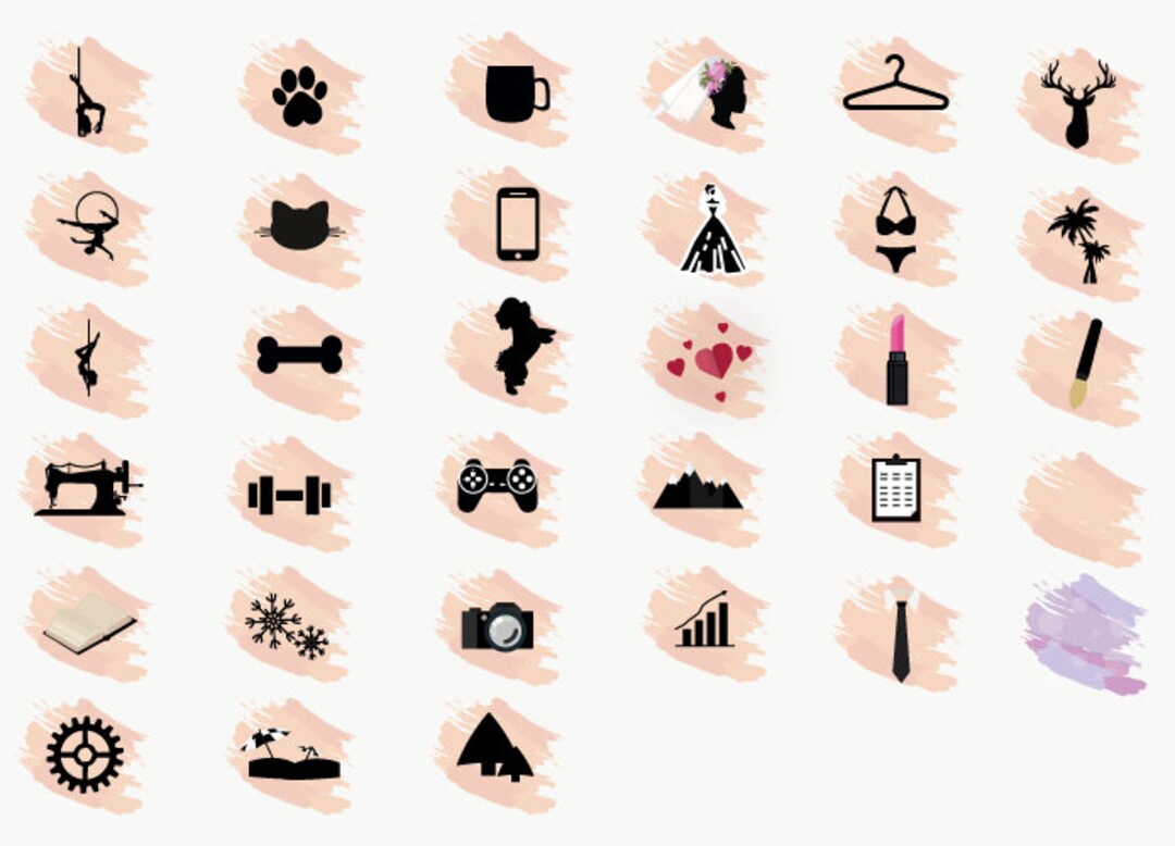 31 + 2 Instagram Highlights / Icons Covers, Hand Drawn Icons Bundle - Etsy