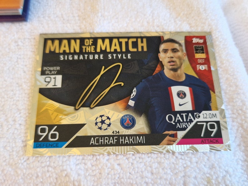 Achraf Hakimi signature Style 434 Match Attax - Etsy UK