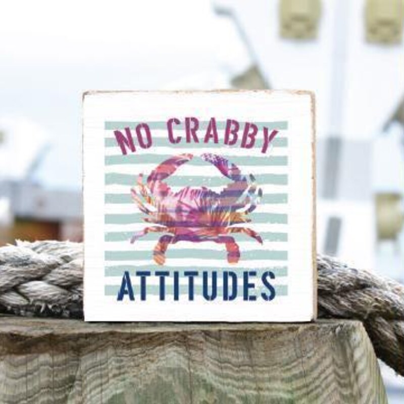 No Crabby Attitudes Sign - Etsy