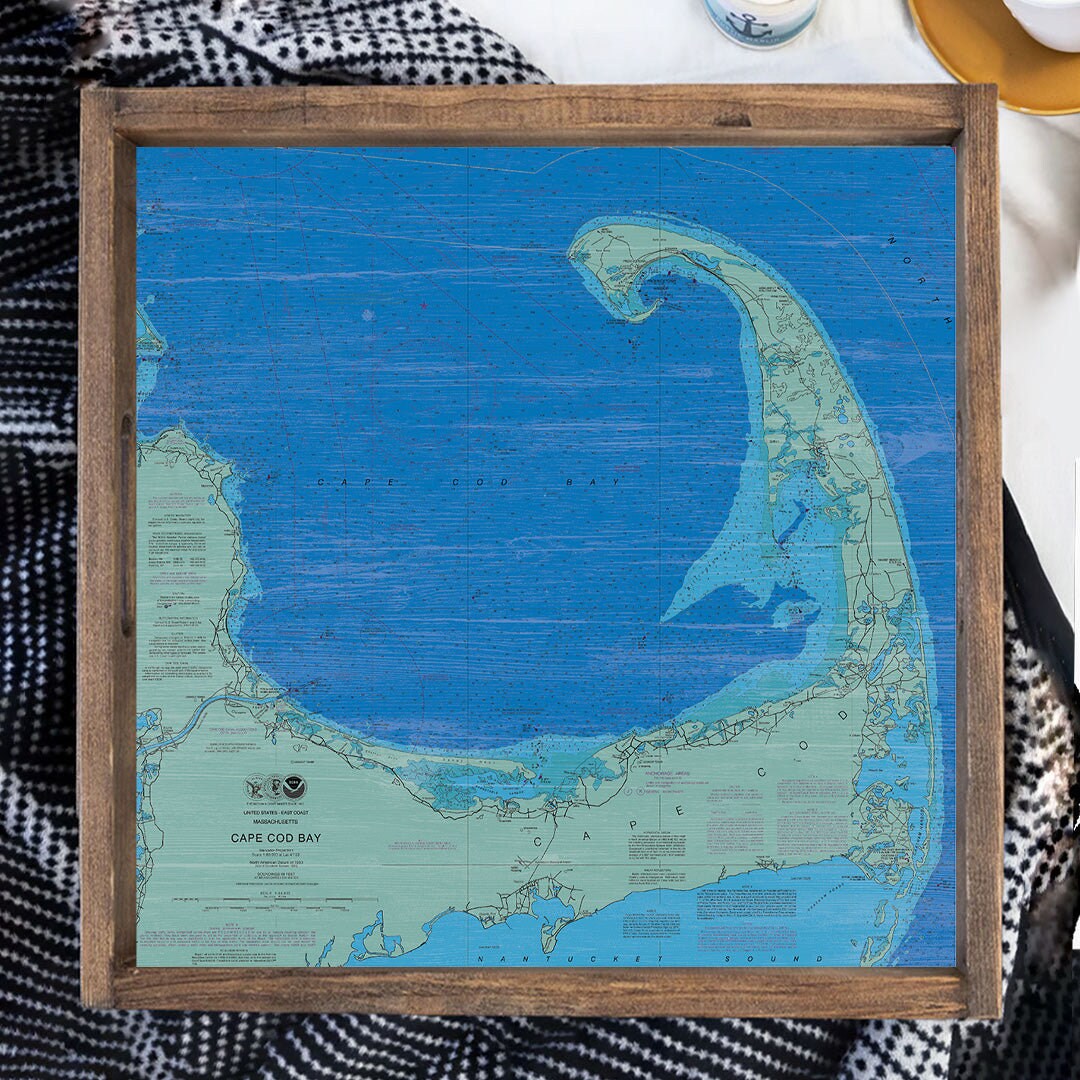 Cape Cod Chart Map Wooden Serving Tray - Etsy