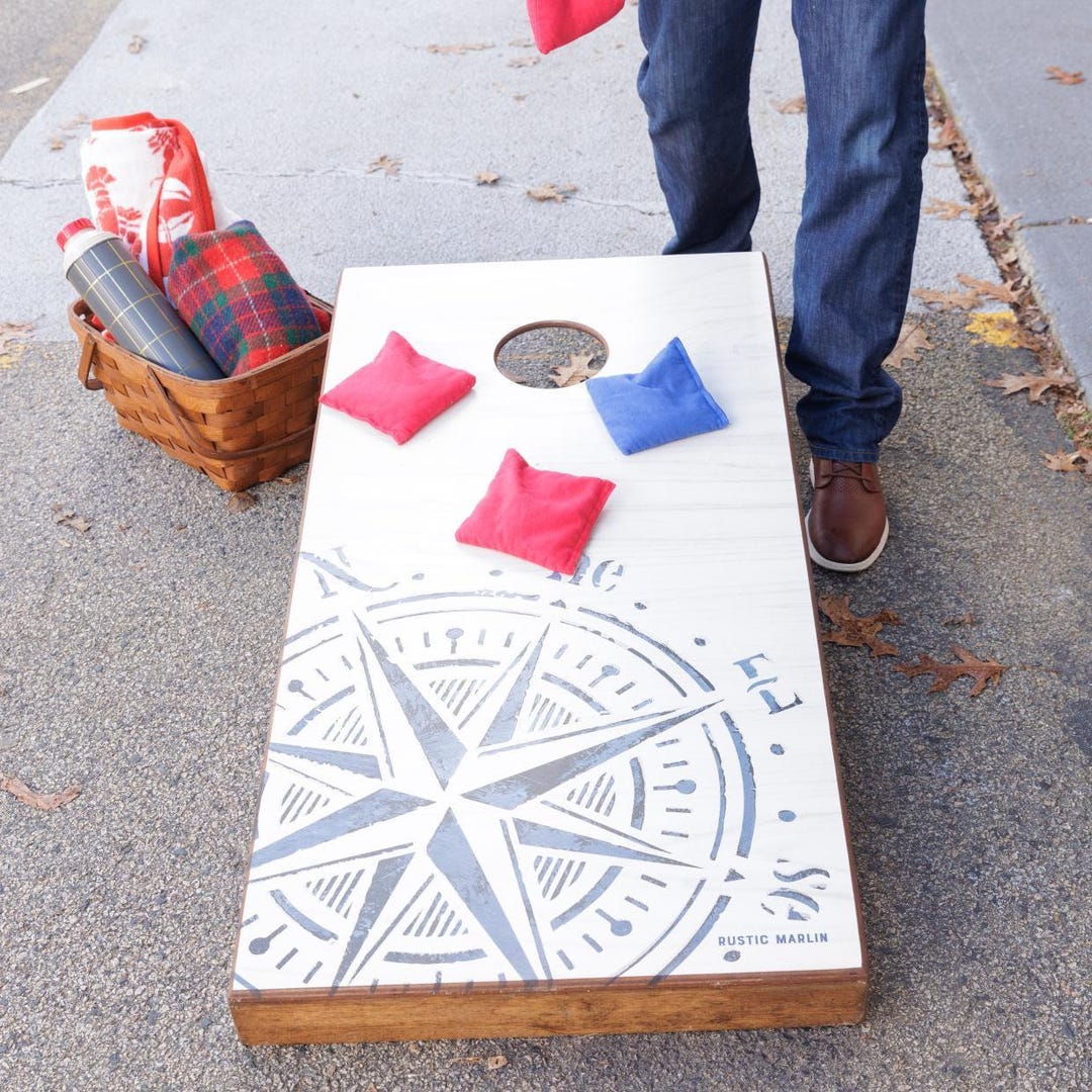 Handcrafted Rustic Cornhole Game Set - Barn Wood Bean Bag Toss for ...