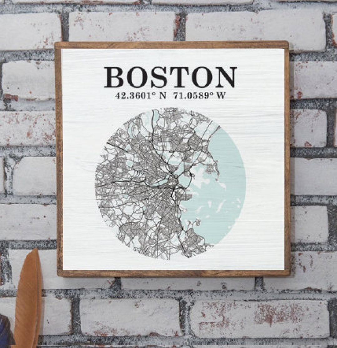 City Map & Coordinates 24 X 24 Wall Art - Etsy