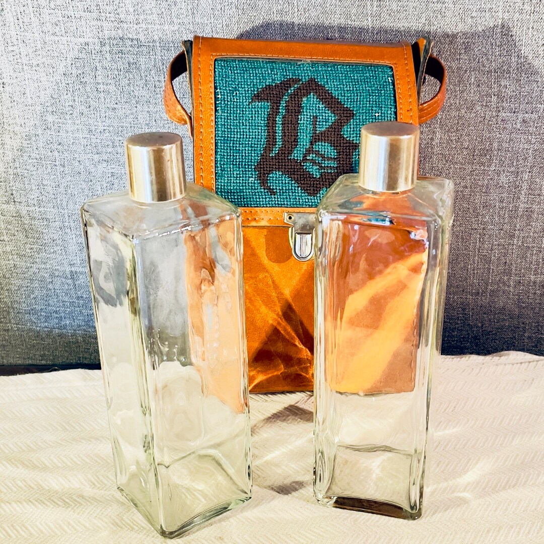 Vintage Portable Bar in Leather Case With the Initial B Handstitched on ...