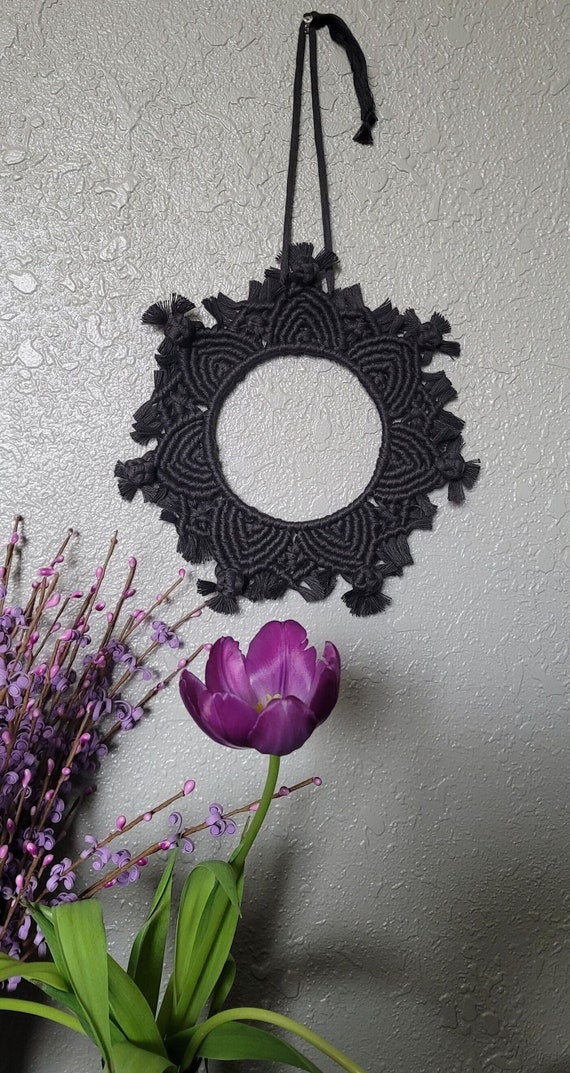 Mini Macrame Wreath Macrame Wall Decor Gothic Macrame Art | Etsy