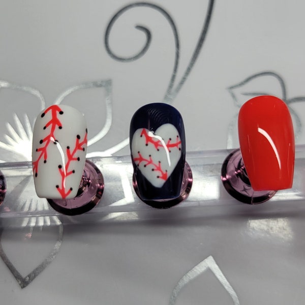 Baseball Nails - Etsy
