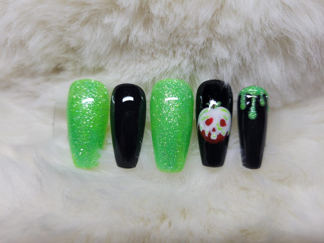 Poisoned Apple Halloween Press on Nails - Etsy