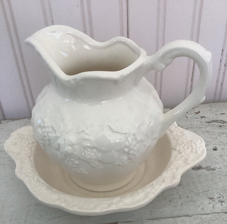 Lefton China Pitcher With Bowl/grape Pattern/circa 1960-1983/made in ...