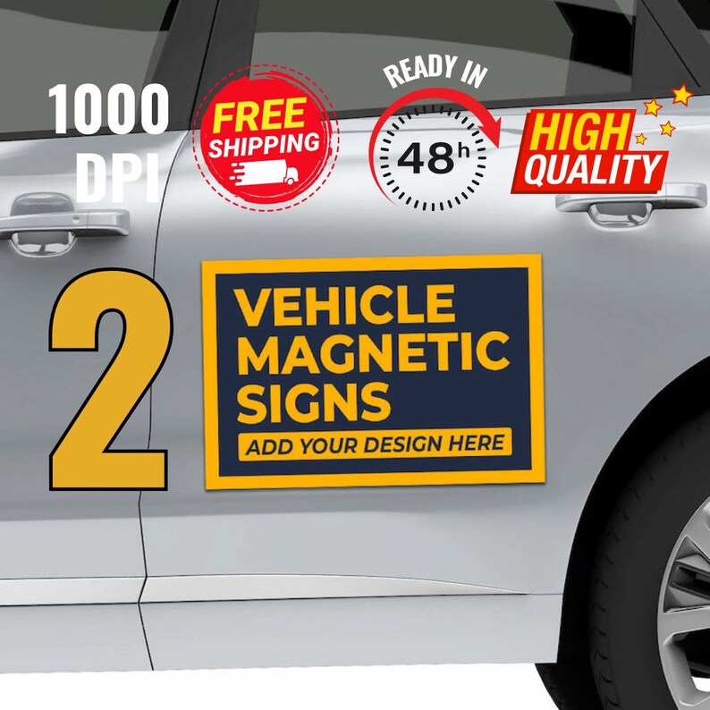 2 Full Color Custom Printed Vehicle Magnets - Etsy