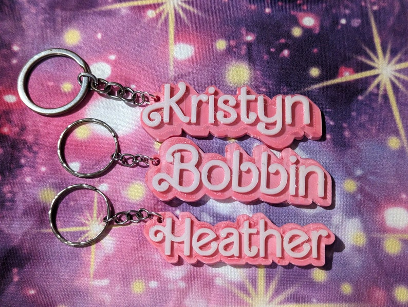 Personalised Barbie Style Keyring - Etsy