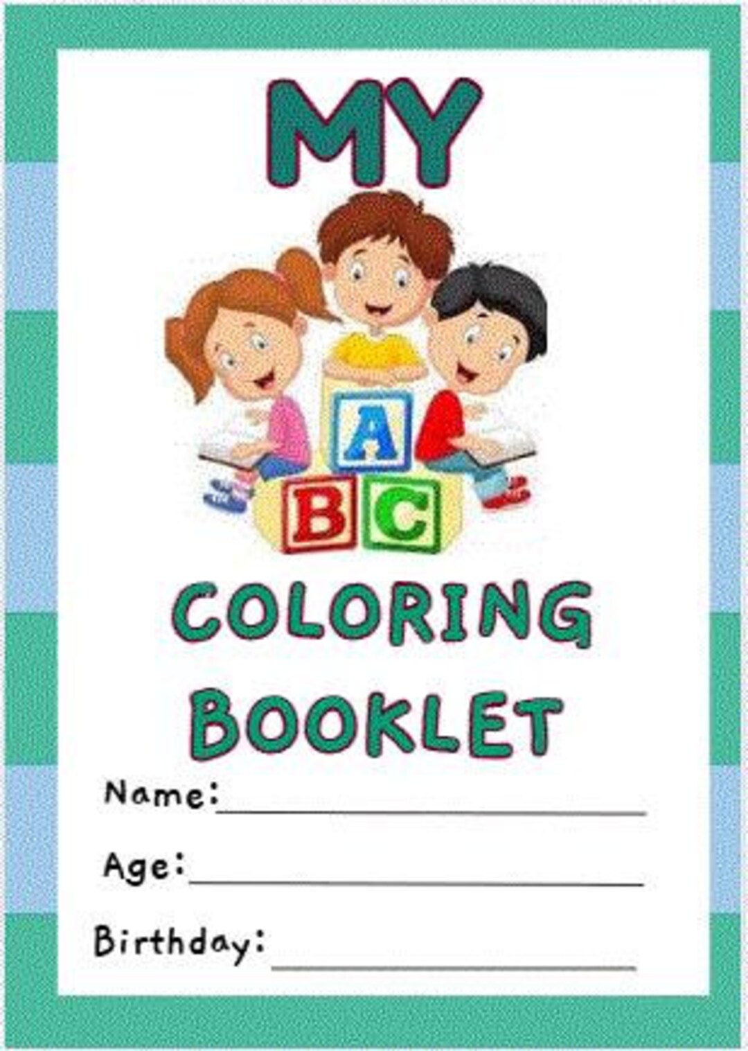 Cute ABC MY Colouring Booklet Worksheet - Etsy
