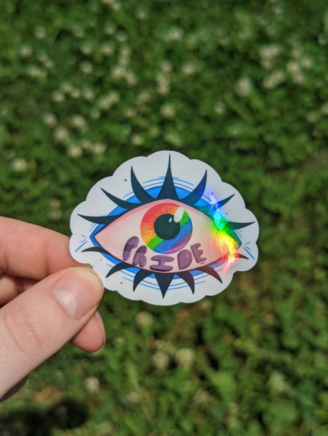 Holographic Pride Eye Vinyl Sticker - Etsy