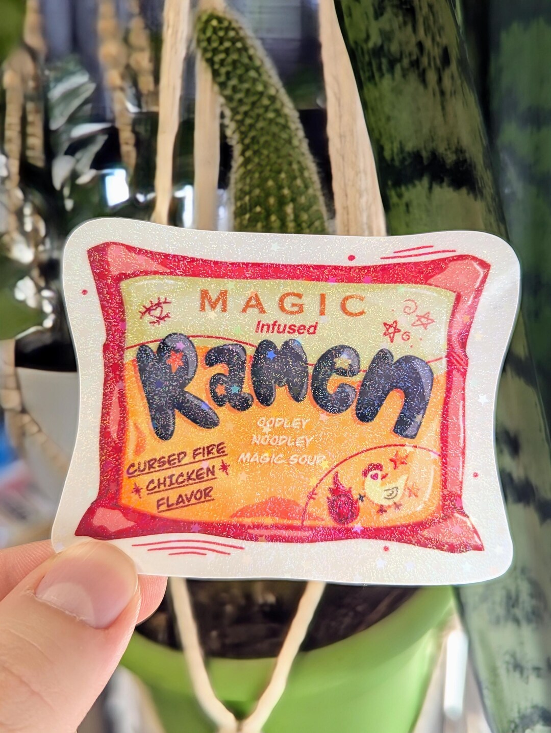 Magic Infused Cursed Fire Chicken Ramen Noodles Pack Holographic Vinyl ...