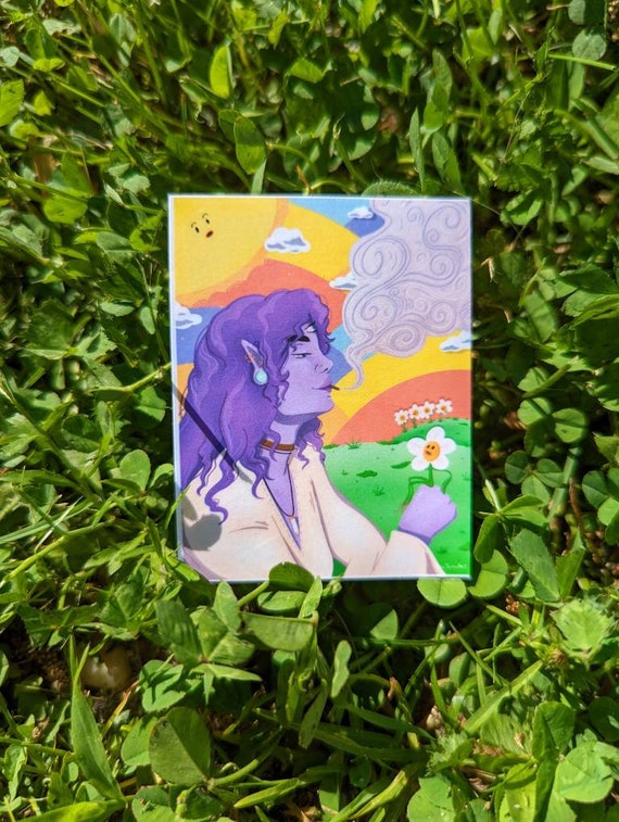 Trippy Elf Lady Vinyl Sticker - Etsy