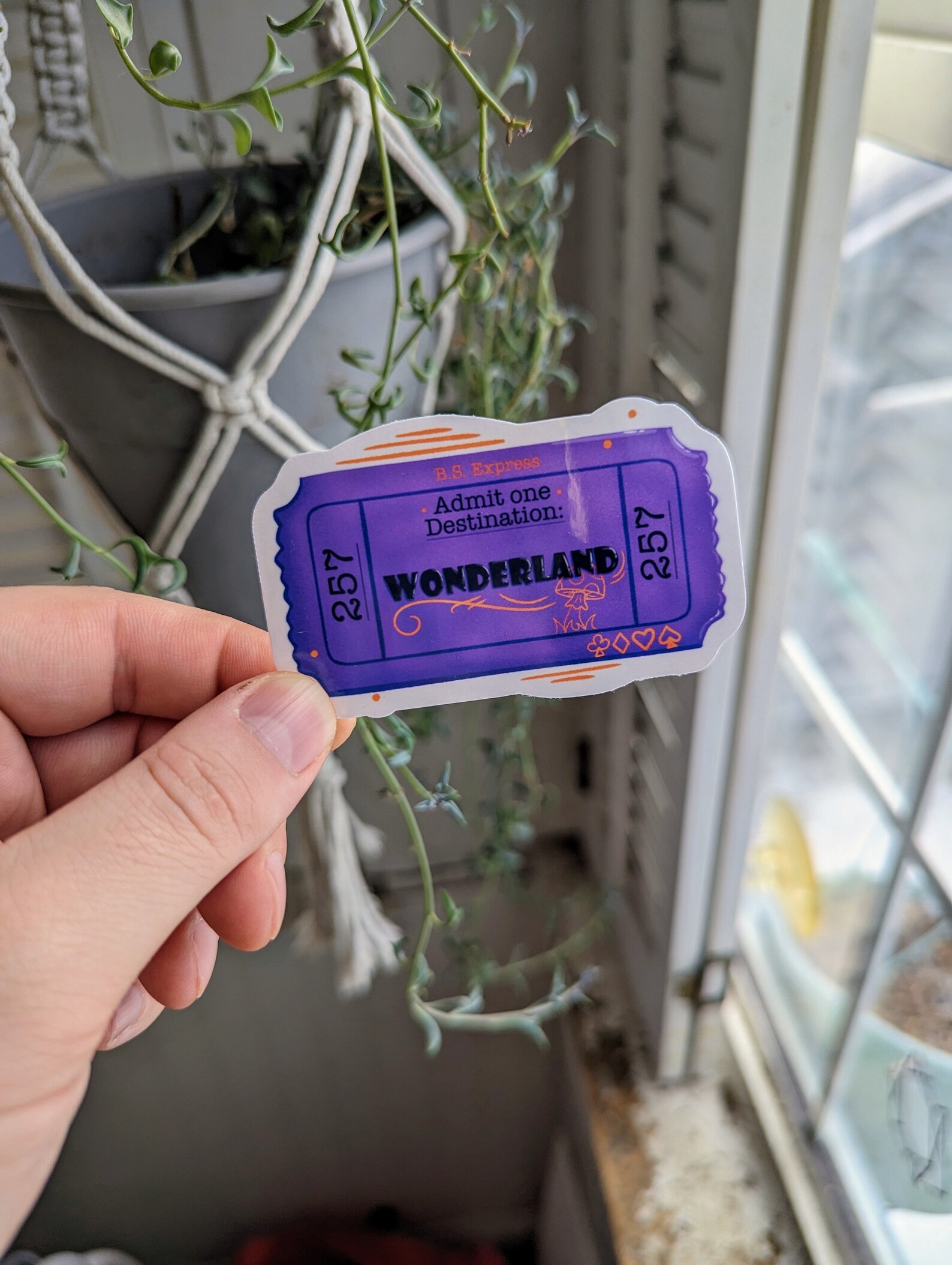 B.S. Express 'ticket to Wonderland' Admit One Vinyl Sticker - Etsy