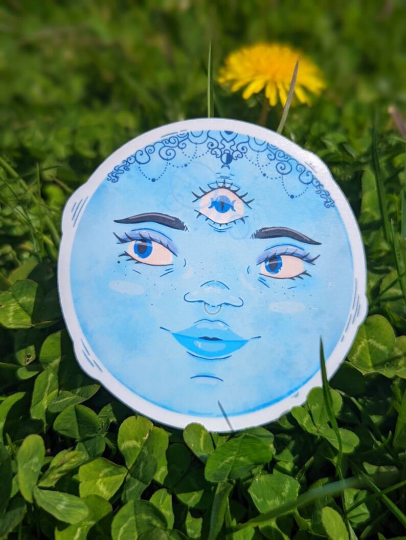Moon Goddess Vinyl Sticker - Etsy
