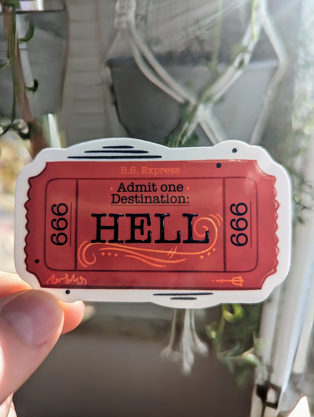 B.S. Express 'ticket to Hell' Admit One Vinyl Sticker - Etsy