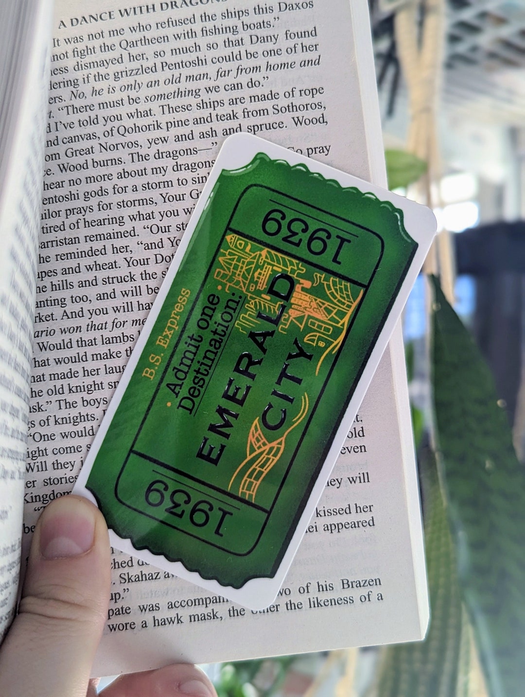 B.S. Express 'ticket to Emerald City' Admit One BOOKMARK /place Holder ...