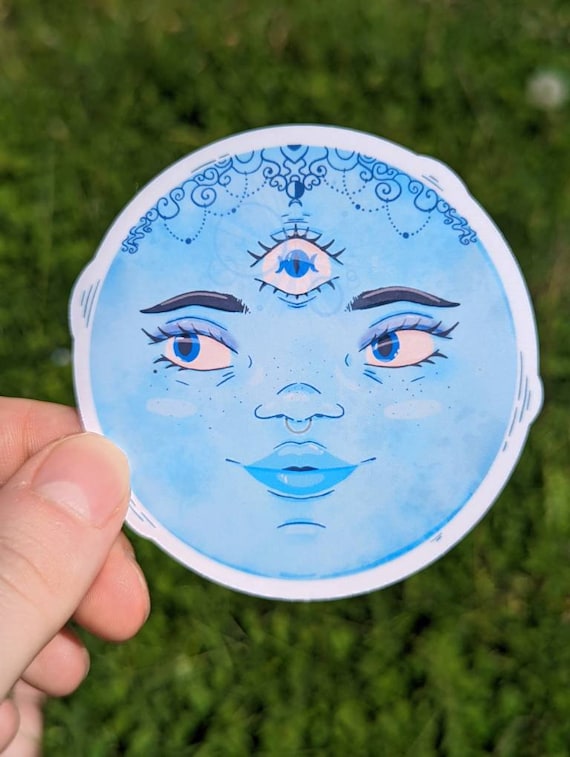 Moon Goddess Vinyl Sticker | Etsy