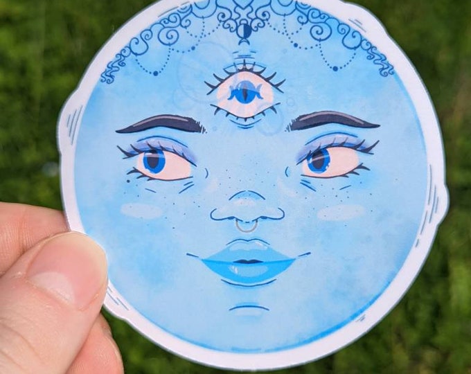 Moon Goddess Vinyl Sticker - Etsy