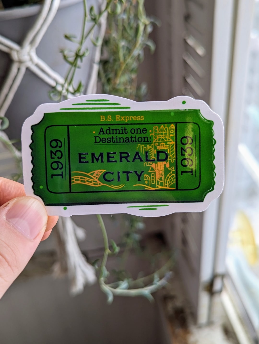 B.S. Express 'ticket to Emerald City' Admit One Vinyl Sticker - Etsy