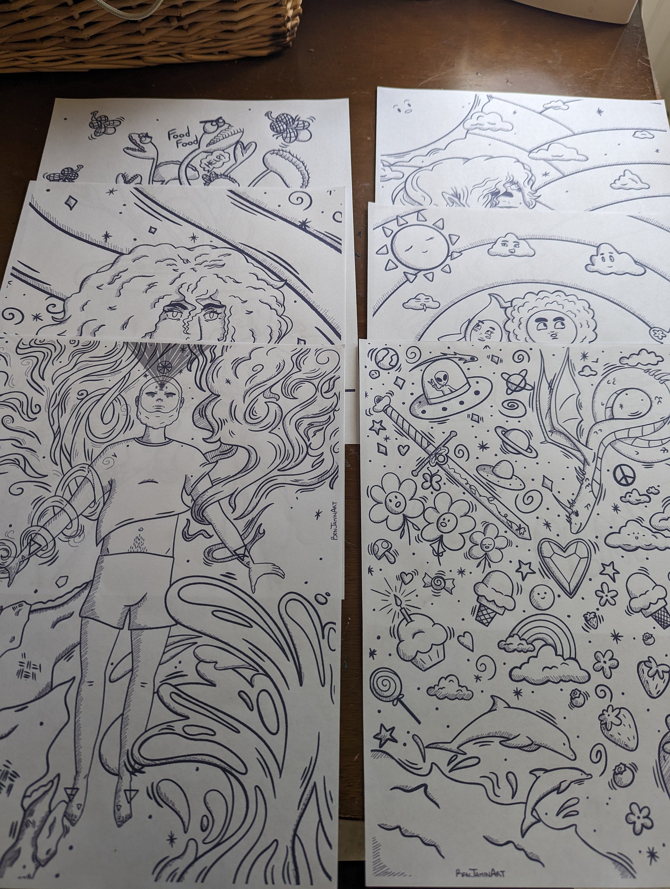 Fantasy Art 6 Coloring Sheets digital Download - Etsy