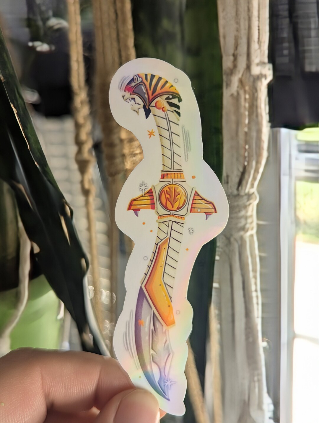 MMPR Saba White Ranger Sword Holographic Sticker - Etsy