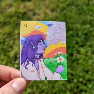 Trippy Elf Lady Vinyl Sticker - Etsy