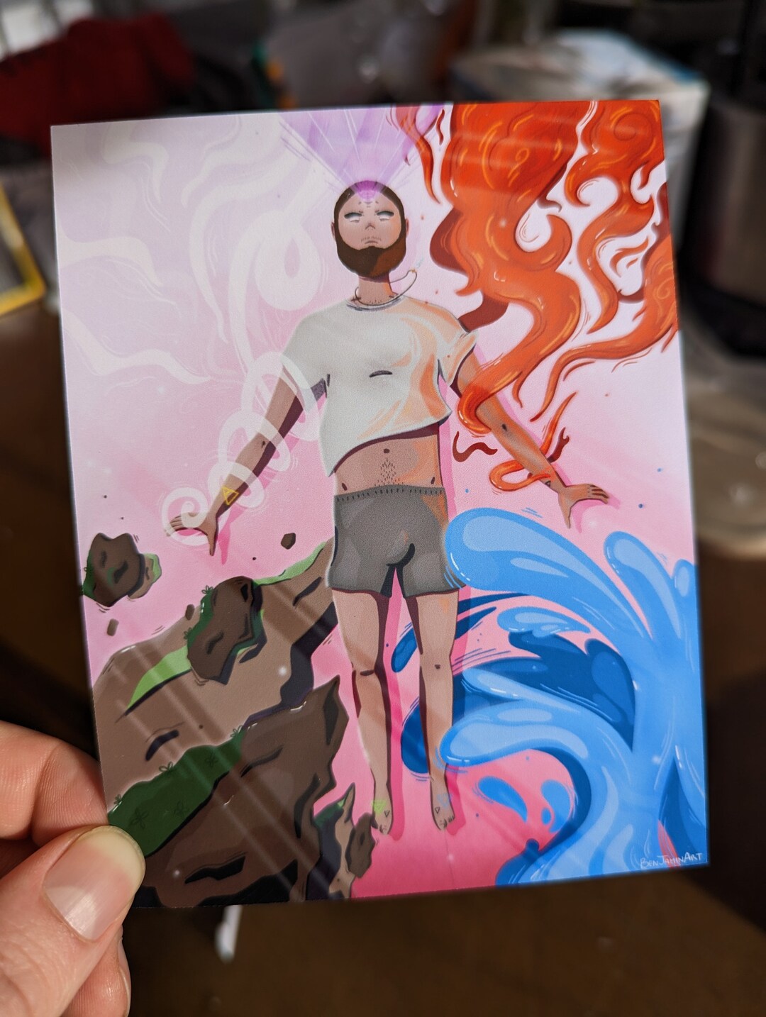 Mini 'elemental Man' Art Print / Placard - Etsy