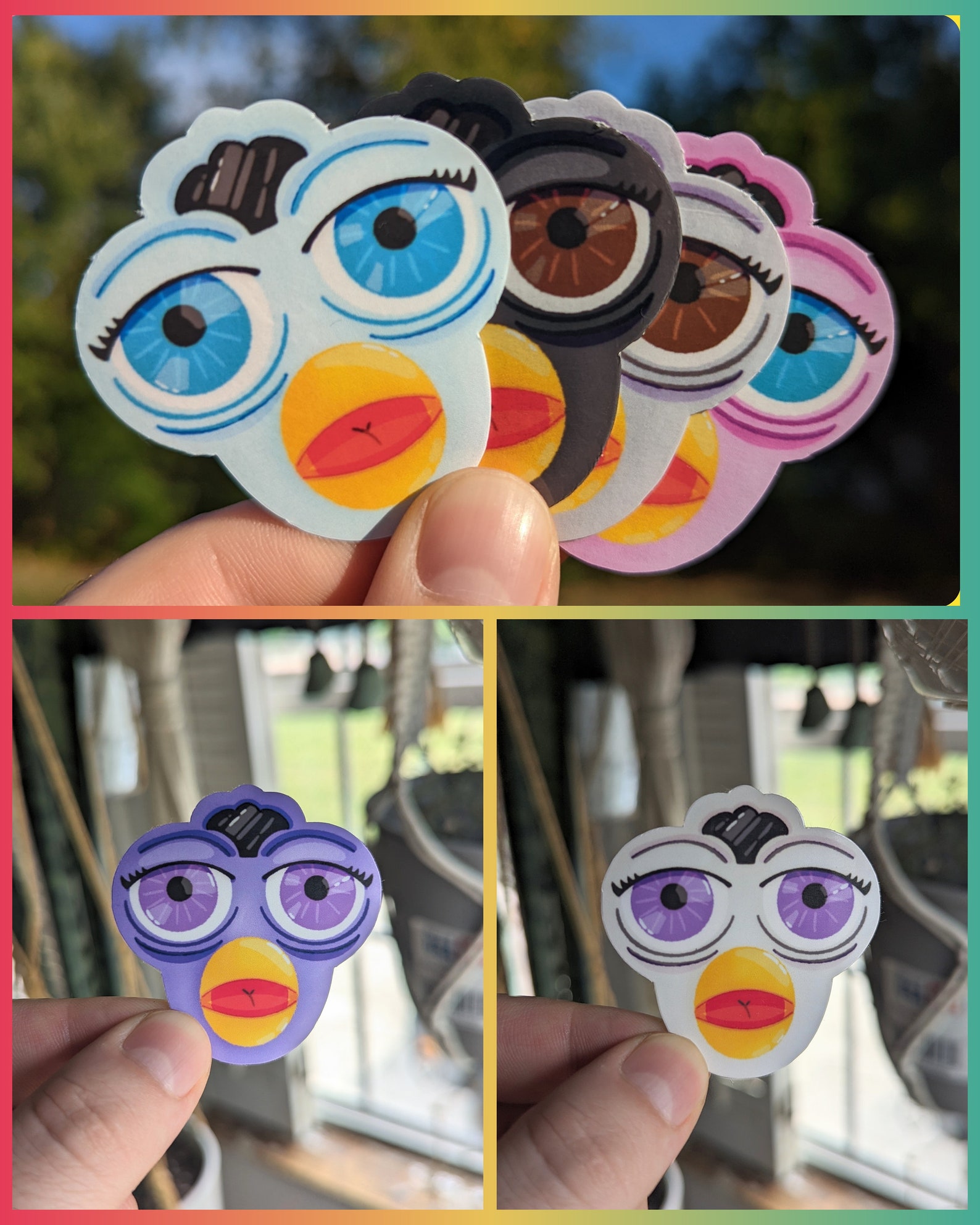 White Furby Face Plate Vinyl Sticker - Etsy