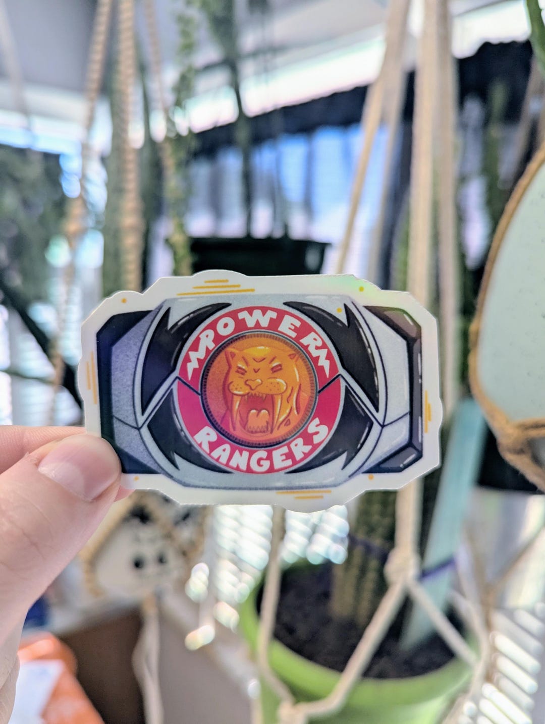 Mighty Morphin Power Rangers Sticker: Yellow Sabertooth Morpher - Etsy