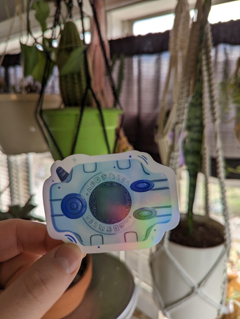 Digimon Original 'digivice' Holographic Sticker - Etsy