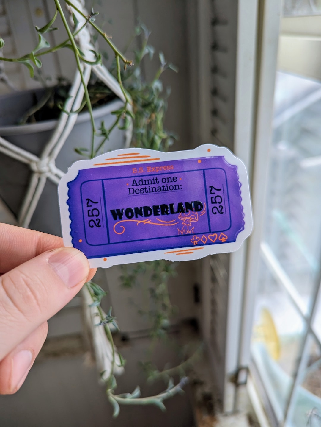 B.S. Express 'ticket to Wonderland' Admit One Vinyl Sticker - Etsy