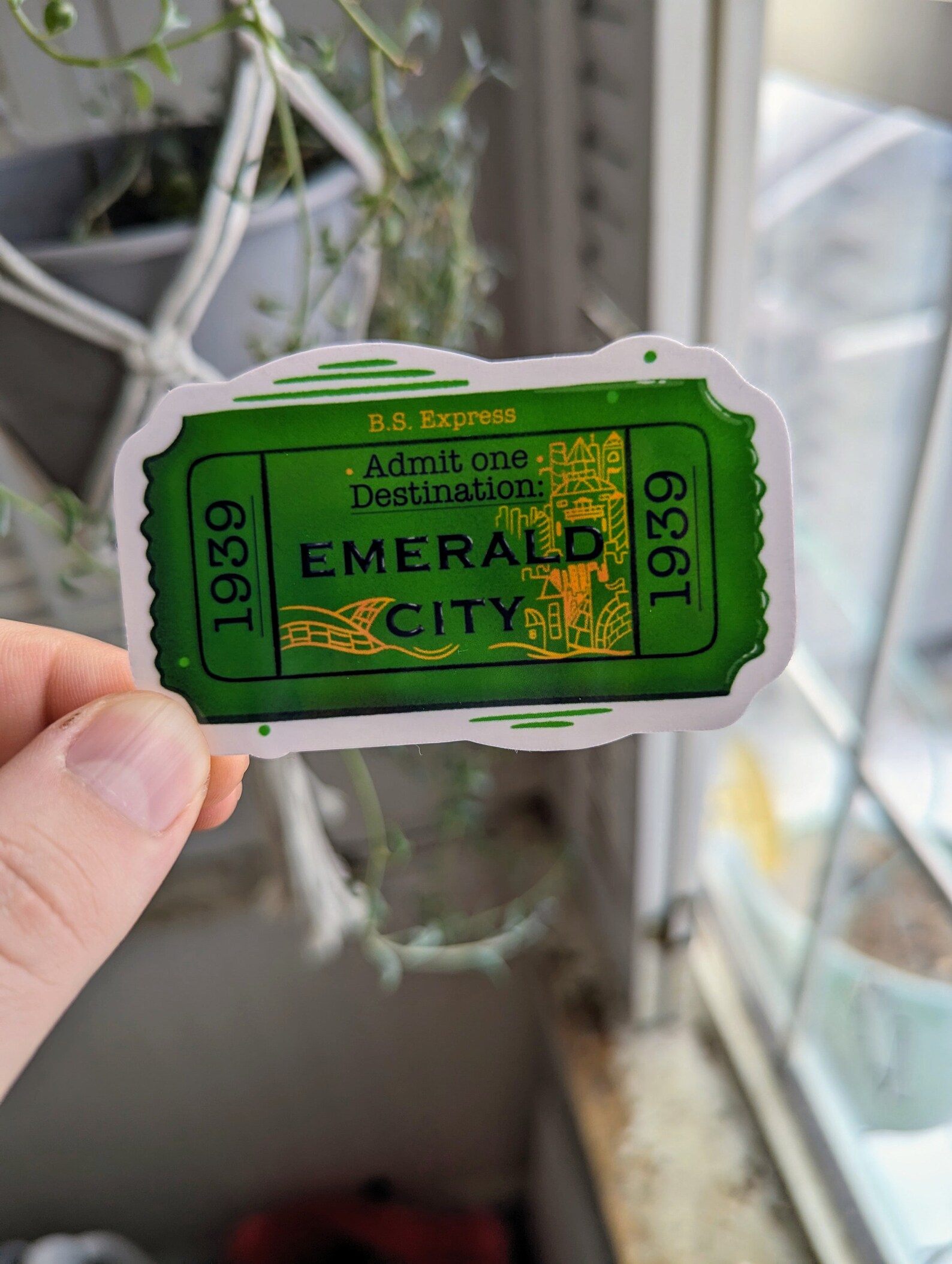 B.S. Express 'ticket to Emerald City' Admit One Vinyl Sticker - Etsy