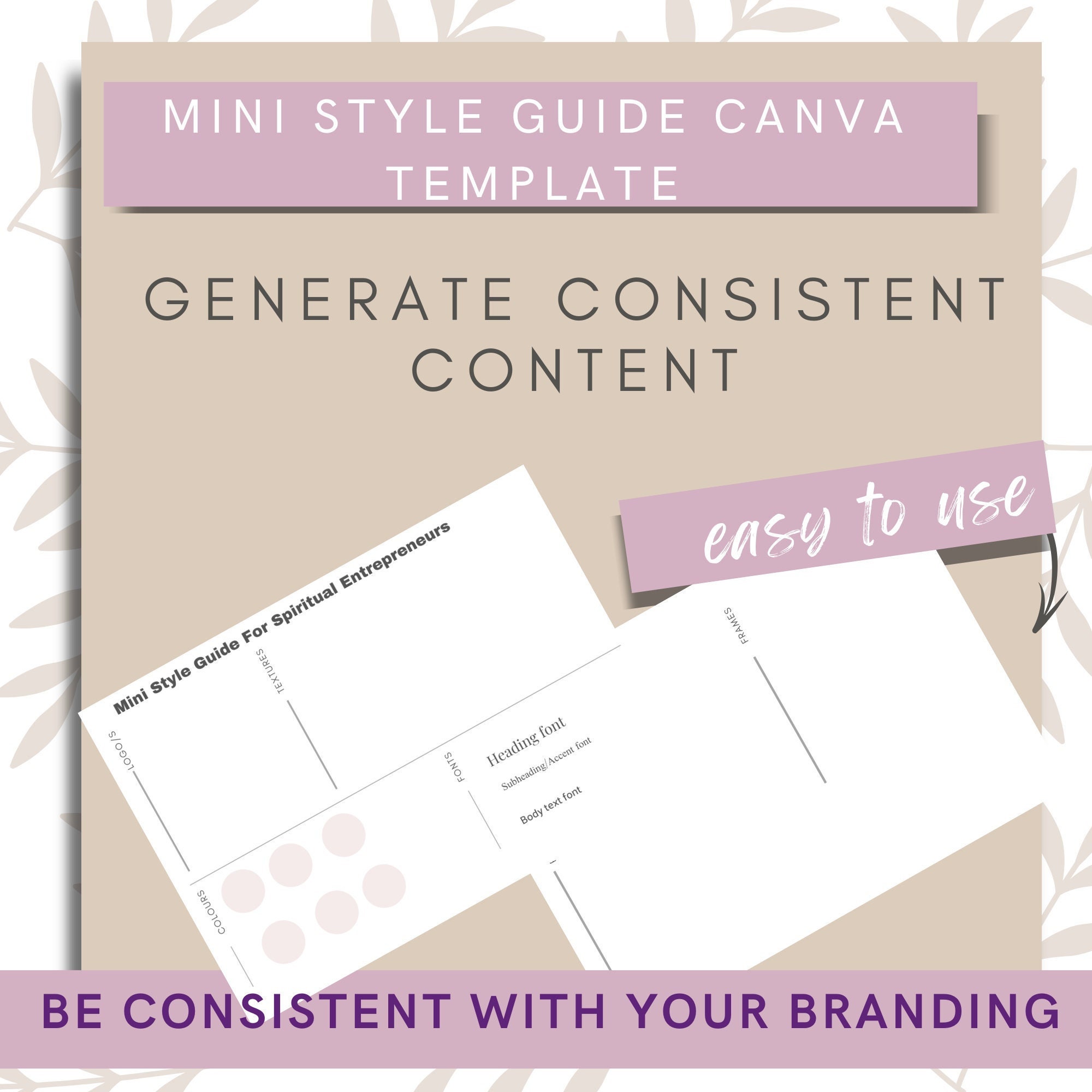 Mini Style Guide Branding Canva Template Spiritual Wellness - Etsy ...