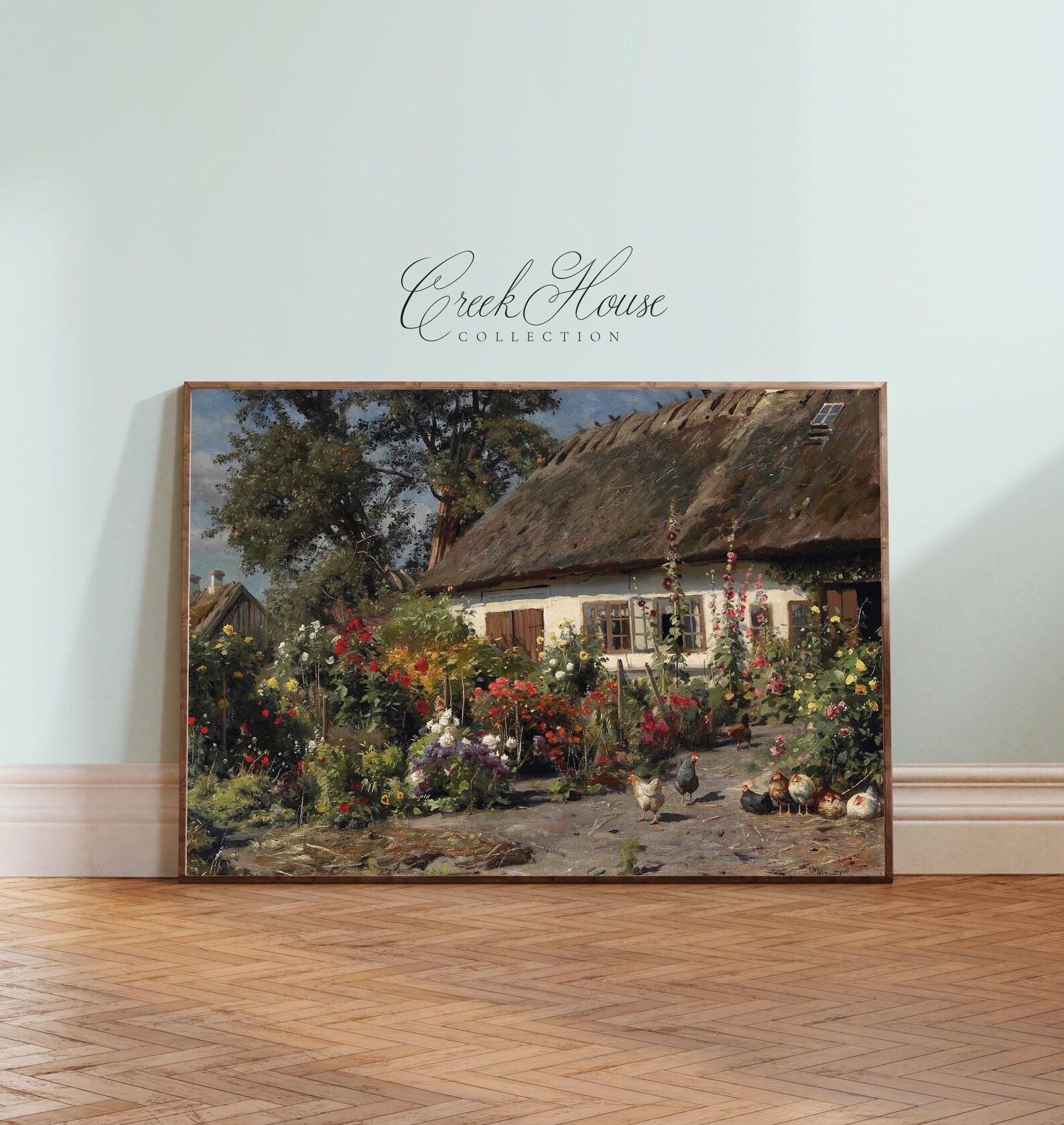 Printable Vintage Cottage Art Print – Colorful Wildflower Garden With ...