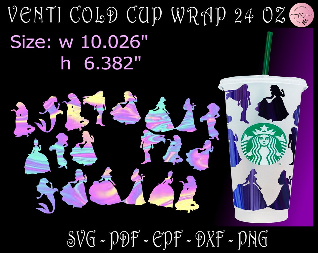 Princess Wrap Svg Princess Svg Full Wrap Venti Cold Cup - Etsy Ireland