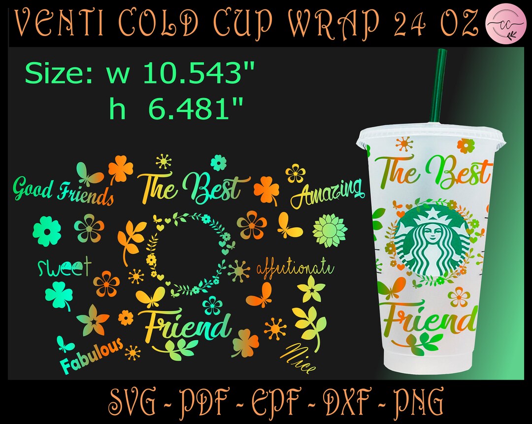 The Best Friend Wrap Svg Best Friend Svg Full Wrap Venti - Etsy México