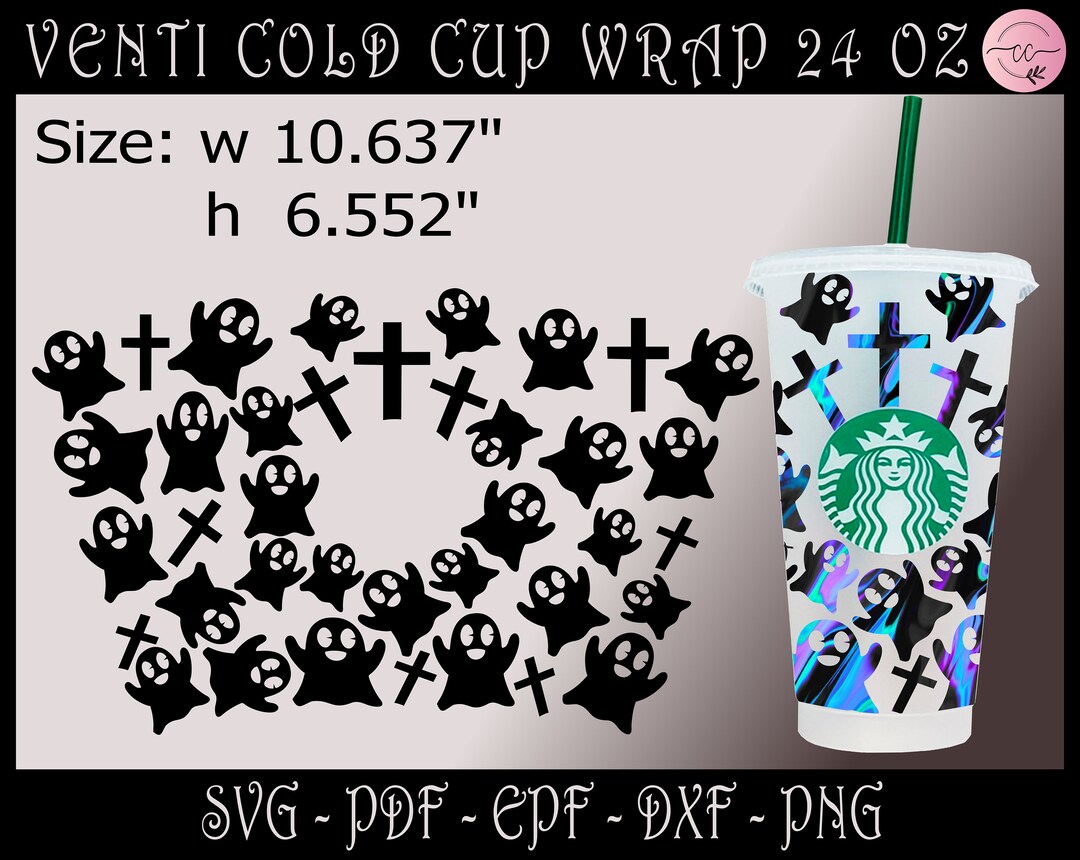 Ghost Wrap Svg Ghost Svg Full Wrap Venti Cold Cup Wrap Svg - Etsy