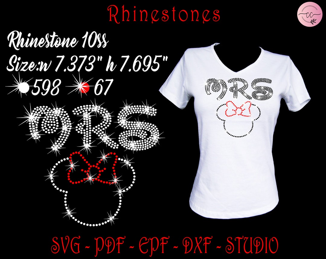 Bundle Mrs and Mr Mouse Rhinestone, Rhinestone Template, Rhinestone ...
