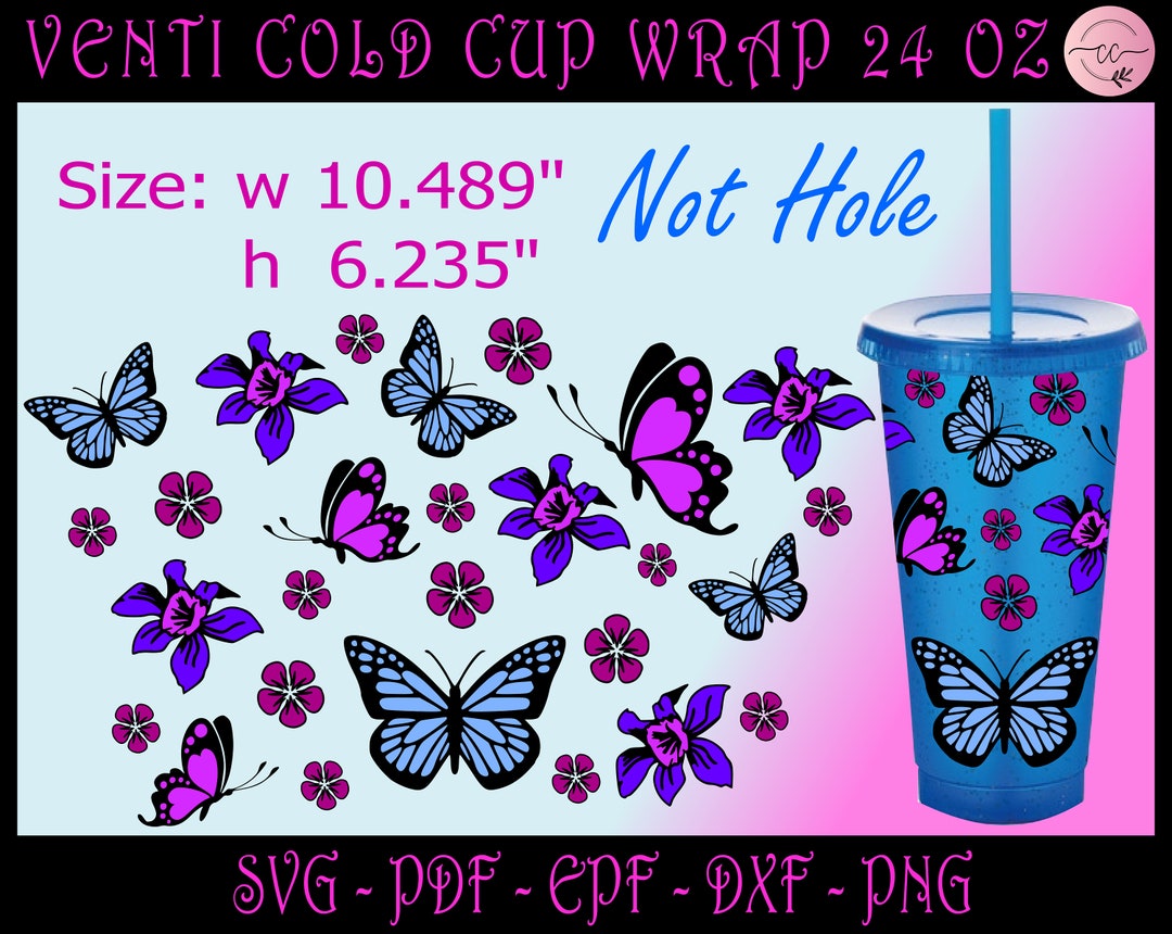 Flower Wrap Svg Flower Svg Full Wrap Venti Cold Cup Wrap - Etsy