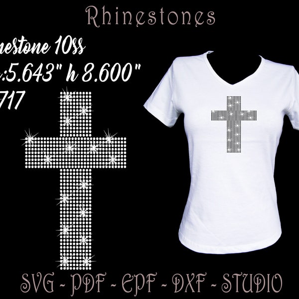 Rhinestone Cross Transfer - Etsy