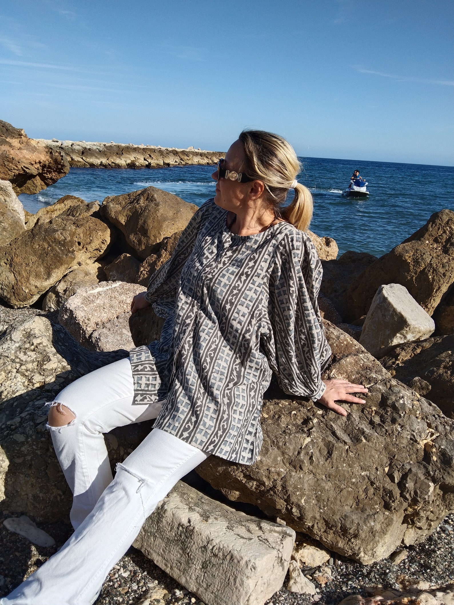 Block Print Cotton Tunic,handmade Cotton Tunic,gifts for Her,resort ...