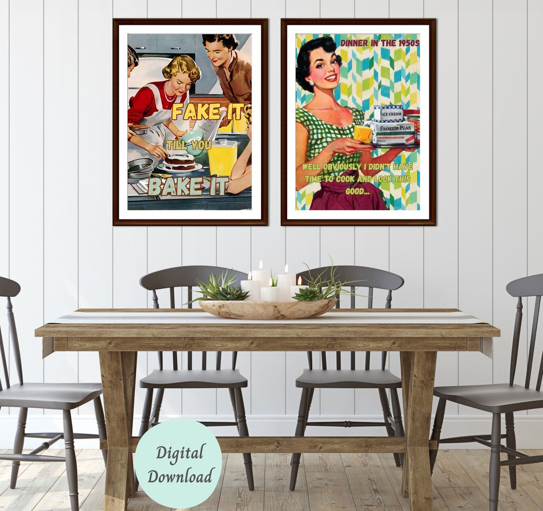 Kitchen Print Set of 2 PRINTABLES, Kitchen Gallery Wall Art, Kitchen ...