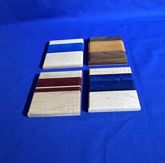 Wood and Epoxy Inlay Coasters - Etsy