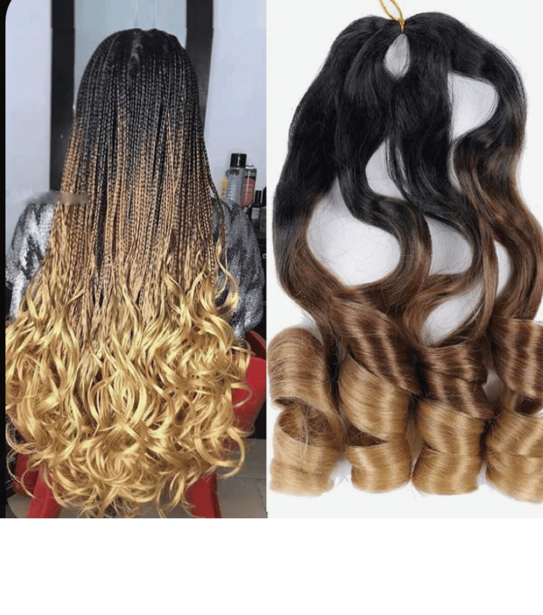 French Curl Extension Synthetic Hair for Braids or Crochet 24inch 150g, Spiral Curl - Etsy