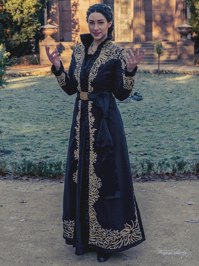 Shadow and Bone Alina Starkov Cosplay Black Kefta and Dress Embroidery ...