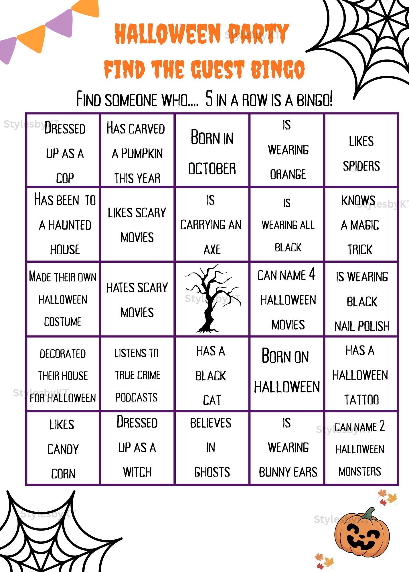 Halloween Find the Guest Bingo Game: Office Party (digital Download) - Etsy