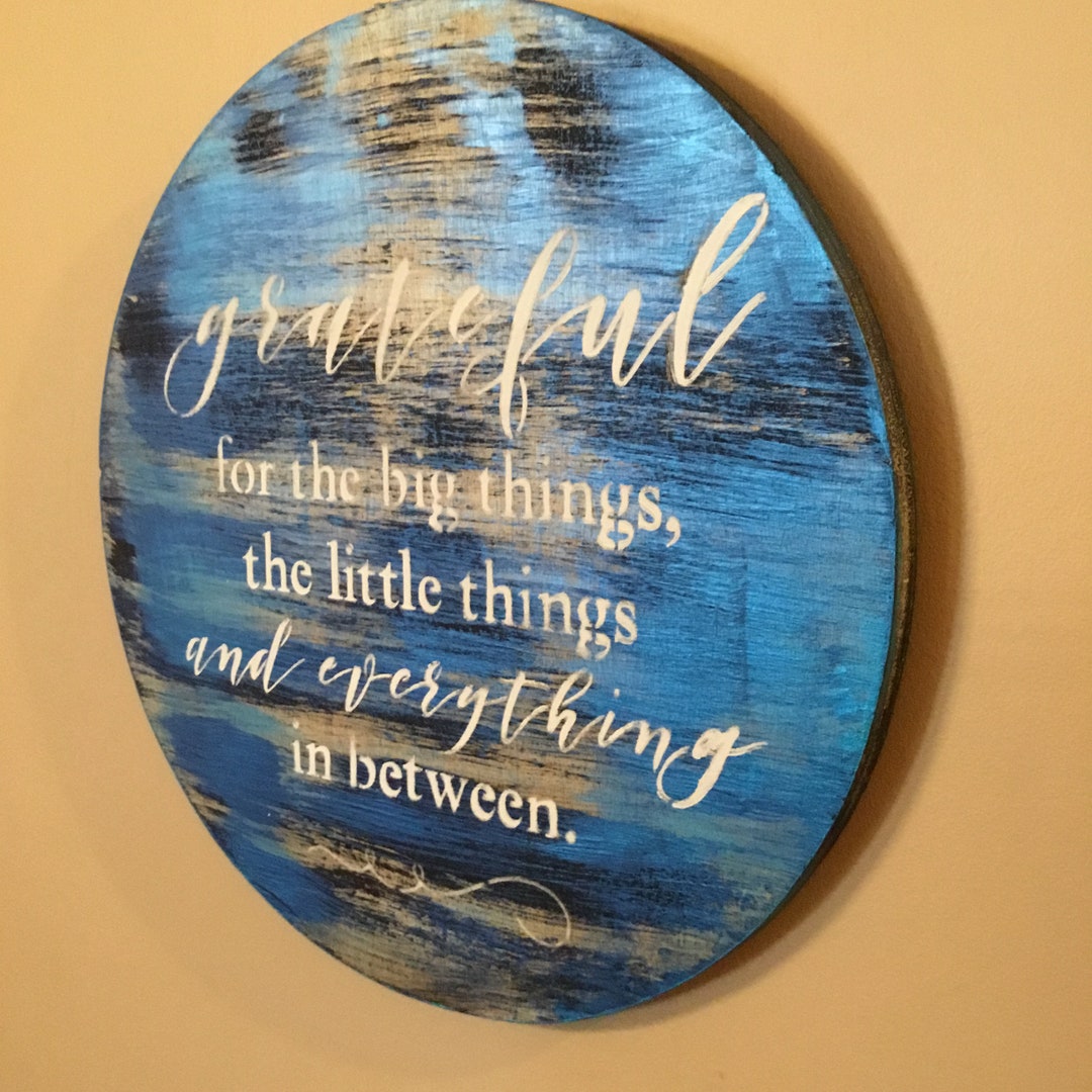This is a 14 Inch Round Wood Grateful Sign - Etsy