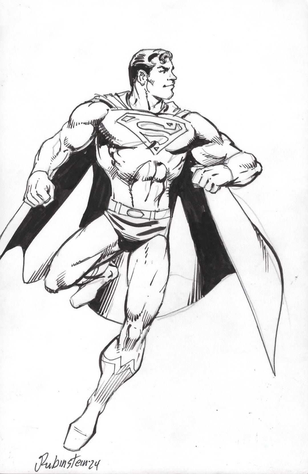 SUPERMAN Original Inked Drawing by Joe Rubinstein. Comic Book - Etsy
