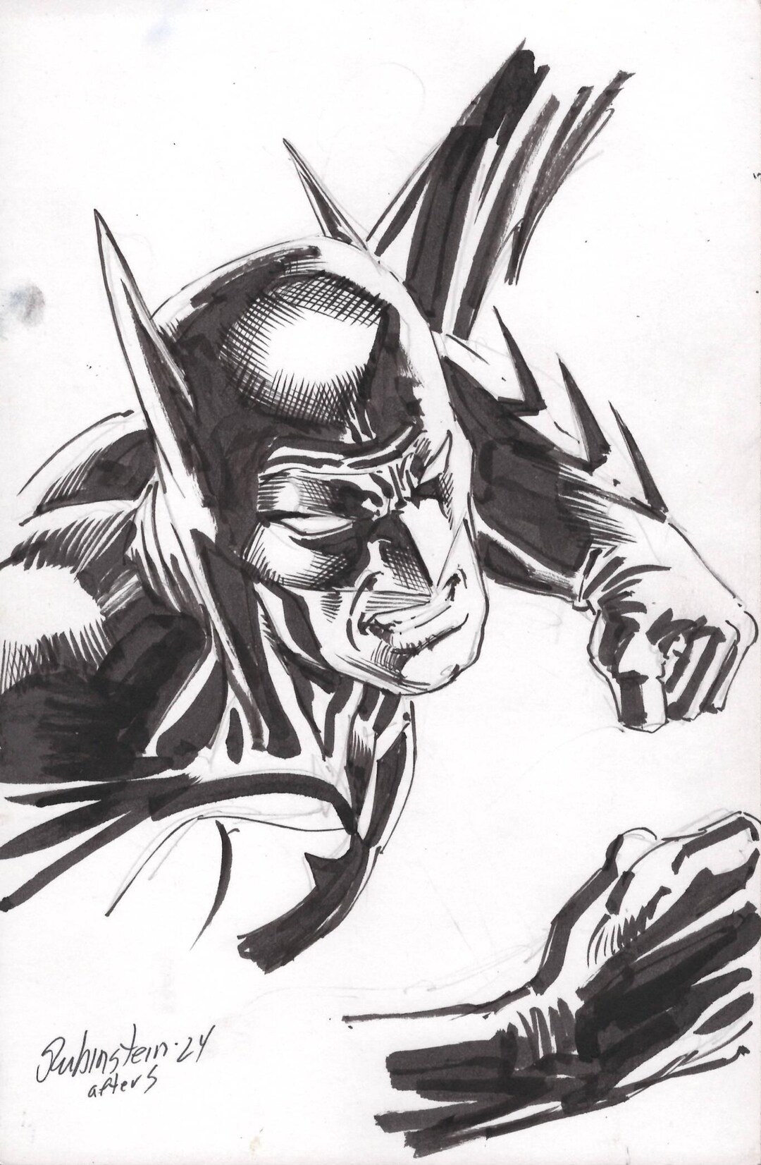 BATMAN Original Inked Drawing by Joe Rubinstein. Comic Book - Etsy